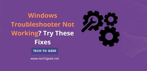 Windows Troubleshooter Not Working Try These Fixes