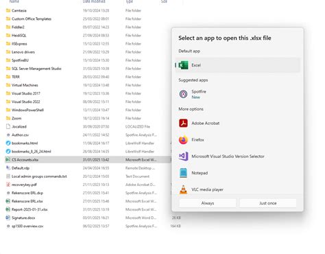 Importing Excel File Into Spotfire Causes Change Of Default Application For Opening Excel Files