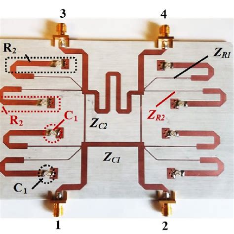 Manufactured Prototype Of The Dual Band Bandstop Filtering Coupler It Download Scientific