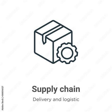 Supply Chain Outline Vector Icon Thin Line Black Supply Chain Icon