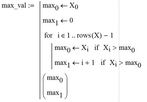 Mathcad How To Find Maximum Value And Its Position In A Column Vector