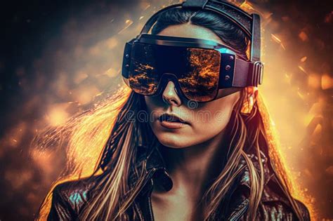 Girl In Vr Goggles Stock Illustration Illustration Of Woman 271126086