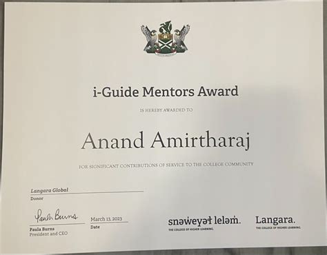 Anand Amirtharaj On Linkedin Langara Award 11 Comments