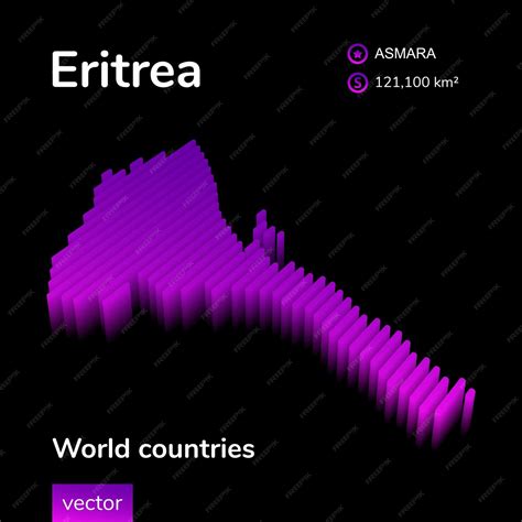 Premium Vector Vector Eritrea 3d Map In Violet Colors On Black
