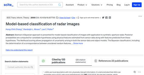 Model Based Classification Of Radar Images [scite Report]
