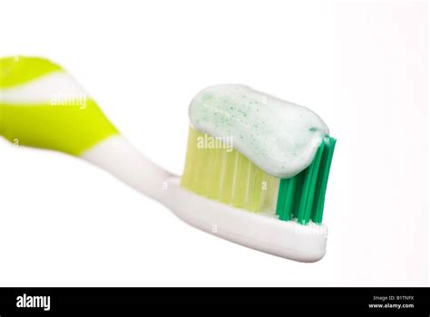 Toothbrush With Toothpaste Isolated Shows The Essentials For Healthy