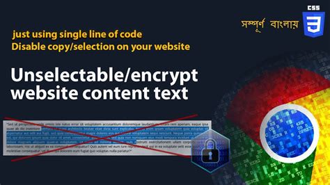 Make Website Content Text Uncopyable Unselectable Using 1 Line Of Css