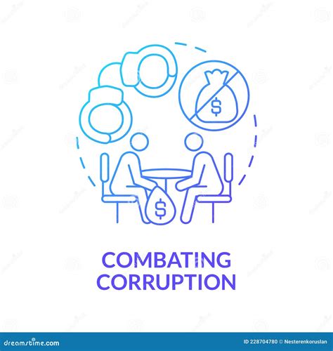 Combating Corruption Blue Gradient Concept Icon Stock Vector