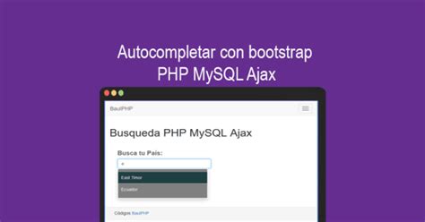 Autocompletar Con Bootstrap PHP MySQL Ajax BaulPHP