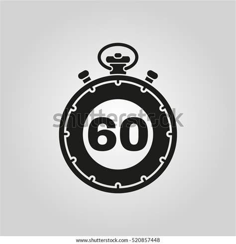 60 Seconds Minutes Stopwatch Icon Clock Stock Illustration 520857448