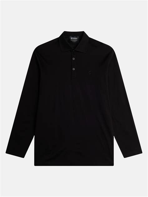 Freddy Mens Long Sleeve Cotton Jersey Polo 2tu001 Mens Polo