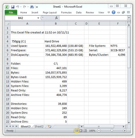 Drive Inventory Excel Spreadsheet