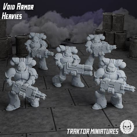 3d Printable Void Armor Heavies By Traktor Miniatures