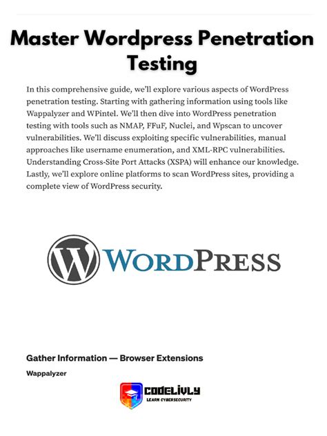 Master Wordpress Penetration Testing Pdf