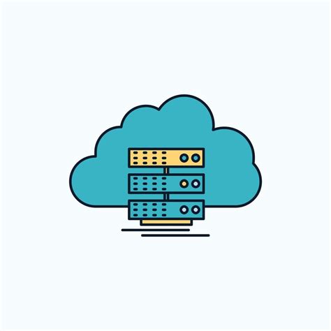 Cloud Storage Computing Data Flow Flat Icon Green And Yellow Sign