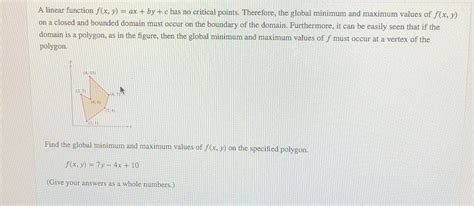 solved a linear function f x y ax by c has no