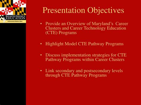 PPT Implementing CTE Pathway Programs Of Study Through Career Clusters PowerPoint Presentation