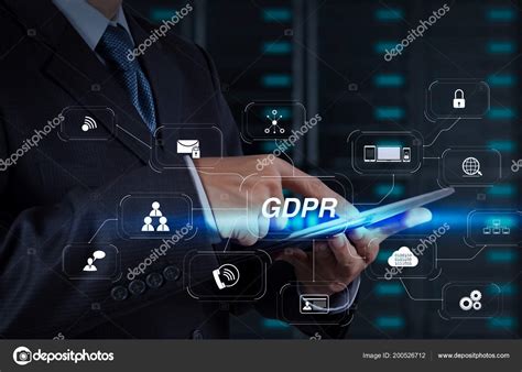 Gdpr Data Protection Regulation Cyber Security Privacy Virtual Diagram