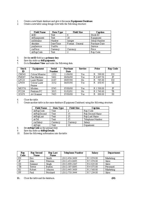 Assignment Database Create A New Blank Database And Give It The Name