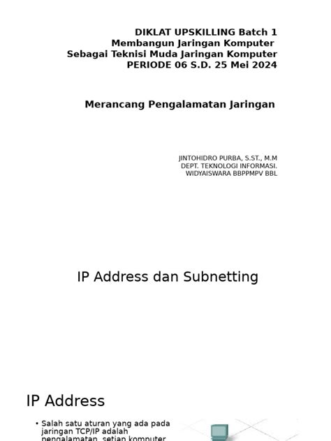ip address dan subnetting pdf