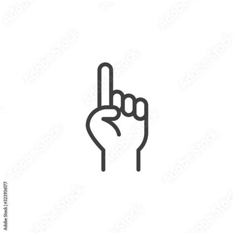 Index Finger Point Line Icon Linear Style Sign For Mobile Concept And