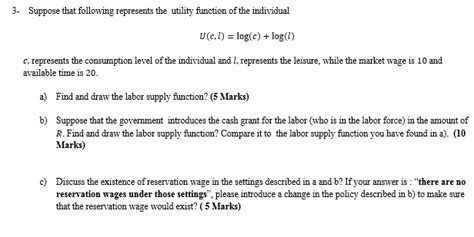 solved 3 suppose that following represents the utility