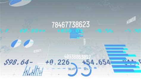 Animation Of Diagrams And Data Processing On White Background Stock