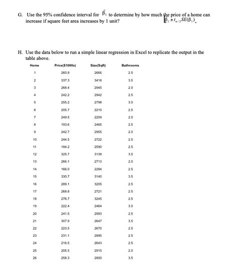 Solved Linear Regressions For The Excel Part Id Just Like