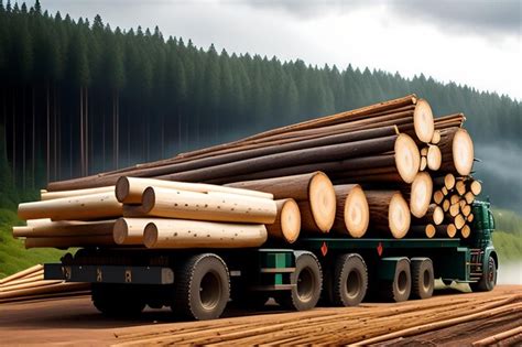 Premium Ai Image Logging Timber Wood Industry