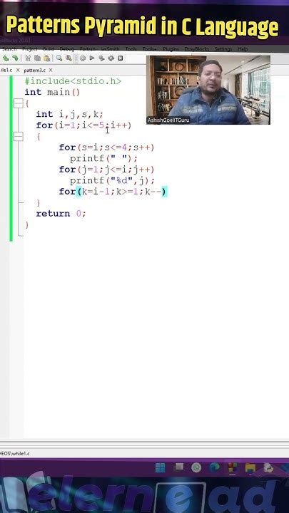 Patterns Pyramid In C Language Coding Bca Programming Bcaentrance Pythonprogramming