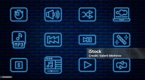 라인 반복 버튼 사진 수정 화살표 셔플 되감기 Mp3 File 스톱워치 일시 정지 및 스피커 볼륨 아이콘 벡터 Mp3 플레이어에 대한 스톡 벡터 아트 및 기타 이미지