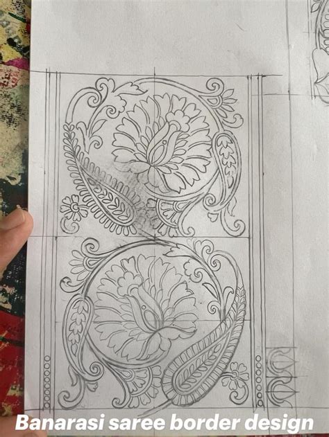 Banarasi Saree Border Design In 2025 Design Pattern Art Border Embroidery Designs Flower