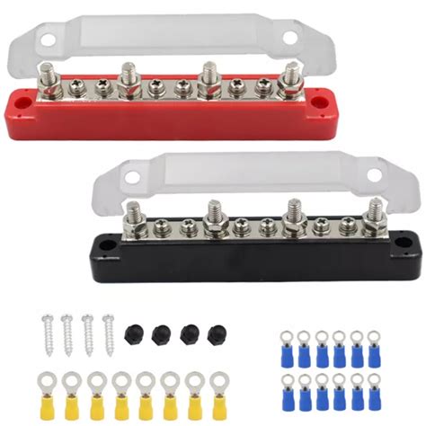 2 Power Distribution Terminal Block Battery Bus Bar Set Max 48v Dc