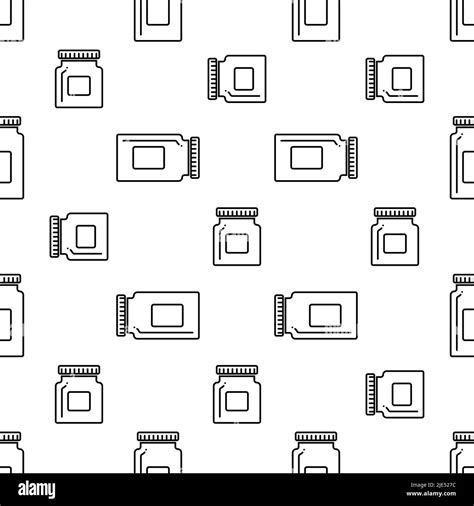 Plastic Container Icon Seamless Pattern Food Container Packaging Icon