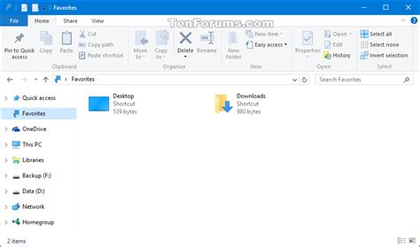 add or remove favorites from navigation pane in windows 10 tutorials