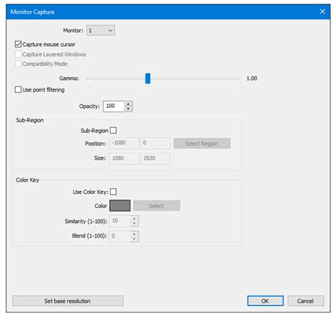 Monitor Capture OBS Classic Help Files