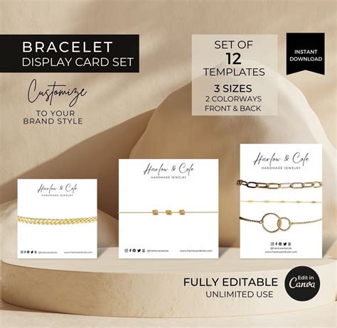 Bracelet Display Cards Template Shop On Pinterest