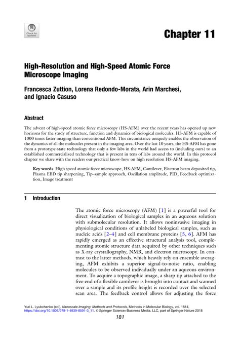 Pdf High Resolution And High Speed Atomic Force Microscope Imaging
