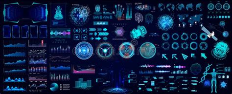 colorful hud elements set for ui ux gui projects stock vector