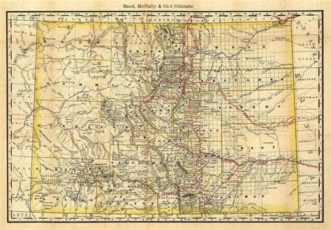 Colorado Vintage Railroad Map Print 1879 World Maps Online