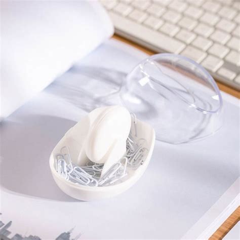 Ai Xi กล่องซับคลิปจัดเก็บคลิปหนีบกระดาษแบบพกพาโต๊ะนักเรียนโรงเรียนอุปกรณ์สำนักงาน Th