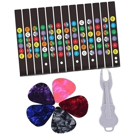 Guitar Fingerboard Stickers Fingerboard Frets Sticker And Picks Color Code Note Decals For 6