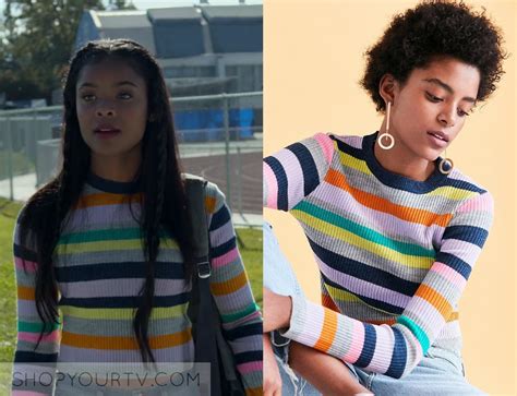 13 Reasons Why Season 2 Episode 10 Sheris Multi Striped Ribbed