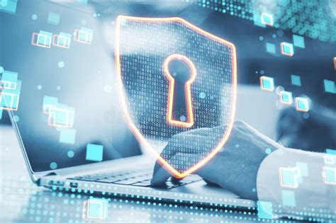 A Futuristic Representation Of Cybersecurity With A Digital Shield And