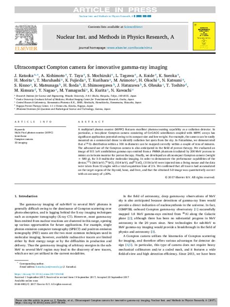 Pdf Ultracompact Compton Camera For Innovative Gamma Ray Imaging