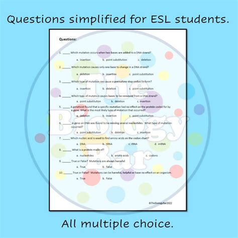 Biology Dna Mutations Worksheet Bilingual Marketplace