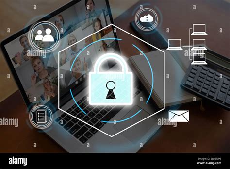 Digital Padlock Icon Cyber Security Network And Data Protection Technology On Virtual Interface