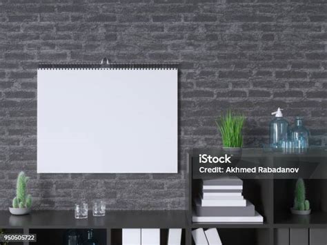 달력 이랑 인테리어 3d 렌더링 일러스트 레이 션 돌 스튜디오 스타일 템플릿 도시 벽을 0명에 대한 스톡 사진 및 기타 이미지