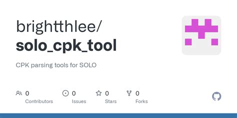 Github Brightthlee Solo Cpk Tool Cpk Parsing Tools For Solo
