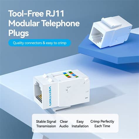 Đầu Nối Dây Cáp điện Thoại Bàn Vention Rj11 Telephone Toolless Modular
